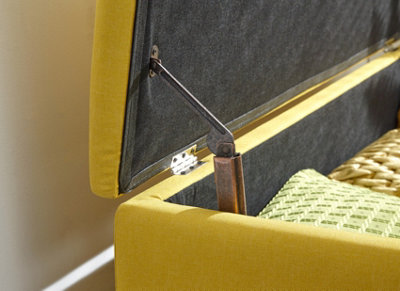 GFW Secreto Ottoman Storage Bench Mustard