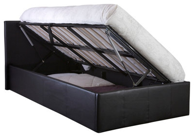 Black single ottoman bed store