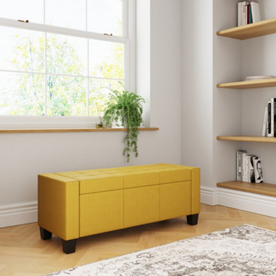 GFW Verona Ottoman Storage Bench Mustard
