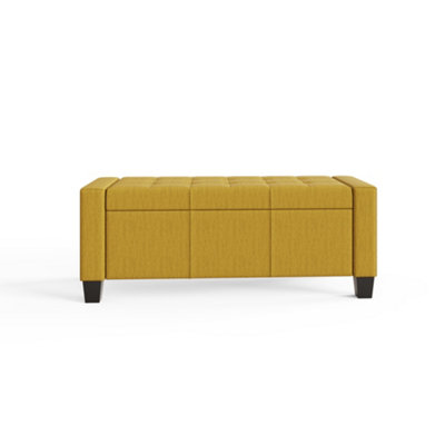GFW Verona Ottoman Storage Bench Mustard