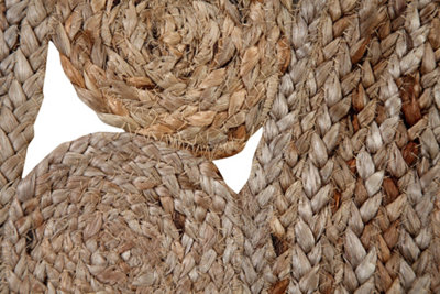 GHERANA Circle Rug Jute in Flat Weave Round Design / 120 cm Diameter