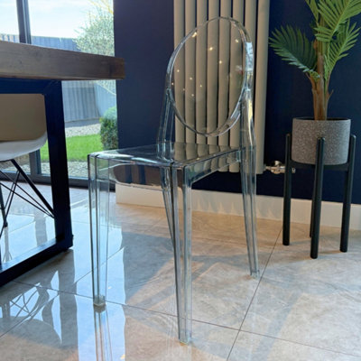 Ghost Style Plastic Victoria Dining Chair Smoke Grey