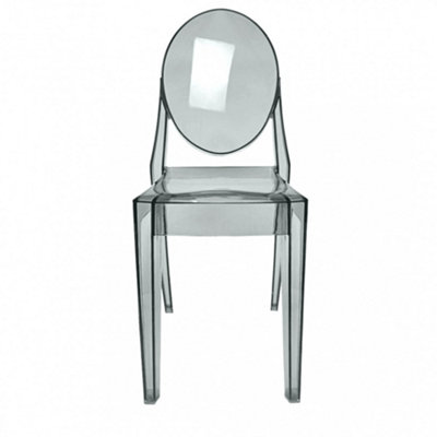 Ghost Style Plastic Victoria Dining Chair Smoke Grey