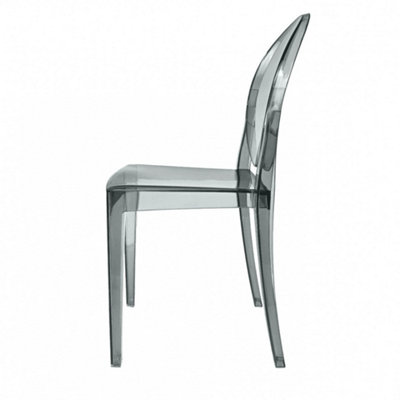 Ghost Style Plastic Victoria Dining Chair Smoke Grey