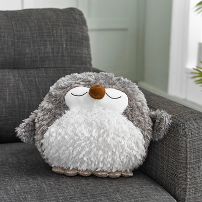 Giant Cozy Handwarmer Soft and Cuddly Grey Owl Plush