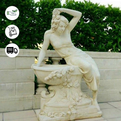 Giant Greek Bathing Lady With Flowers