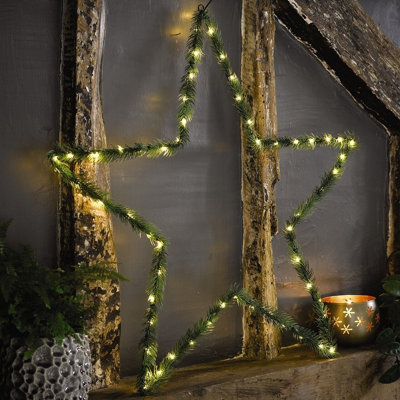 Giant Green LED Star - Battery Operated Festive Christmas Xmas Home ...