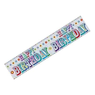 Giant Happy Birthday Banner Multicoloured (One Size)