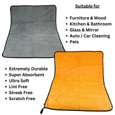 Giant Microfibre Cloth Double Sided Super Absorbent Lint Free