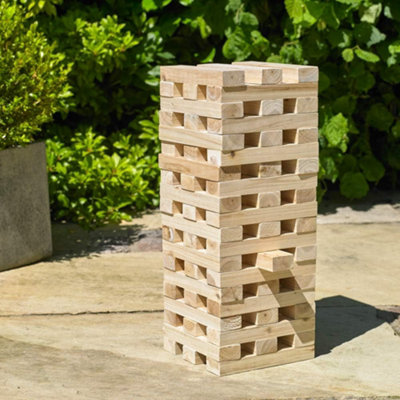 Buy Giant Tumble Tower 60 PCS Pine Wooden Stacking Timber Game at B&Q