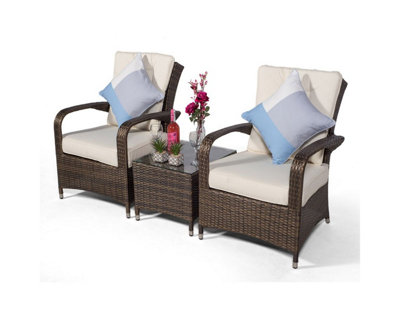 Giardino Arizona 2 Seat Garden Lounge Chair Set - Brown