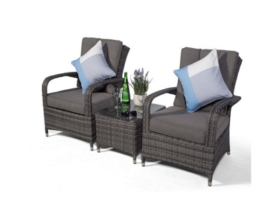 Giardino Arizona 2 Seat Garden Lounge Chair Set - Grey
