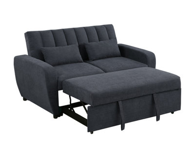 GIBSON MODERN AND VERSATILE FABRIC 2 SEATER, DOUBLE, GUEST SOFA BED, GREY