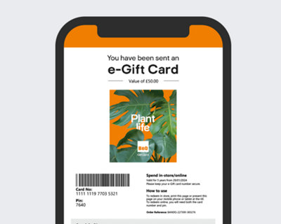 Gift cards at B&Q