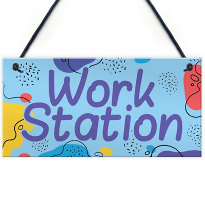 Gift For Teacher Teaching Assistant Hanging Sign Work Station Sign Home ...