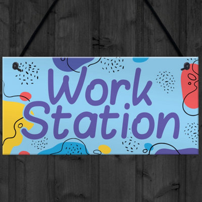 Gift For Teacher Teaching Assistant Hanging Sign Work Station Sign Home ...