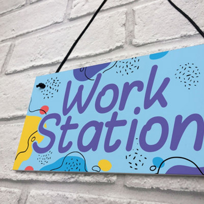 Gift For Teacher Teaching Assistant Hanging Sign Work Station Sign Home ...