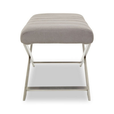 Gilden Bench with Cross Base - Metal/Wood/Textile - L44 x W120 x H45 cm ...