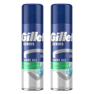 Gillette series shave gel with sensitive skin for aloe x 2