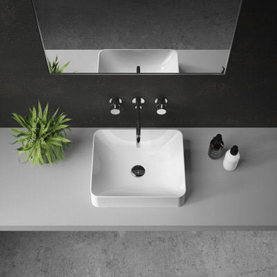 Gilpin Stone Square Counter Top Basin 450 - Gloss White