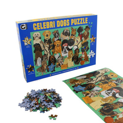 GINGER FOX DOG CHAOS CARD GAME, DOG DOMINOES, AND CELEBRITY DOGS PUZZLE SET
