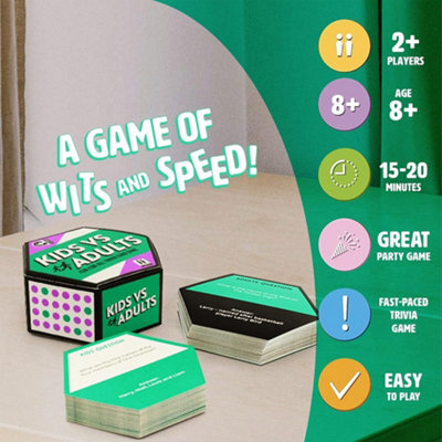 Ginger Fox Kids vs Adults Fun-for-All Trivia Card Game