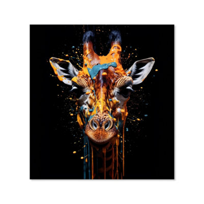 Giraffe Face Splashart Premium Glass Kitchen Splashback W600mm x H750mm