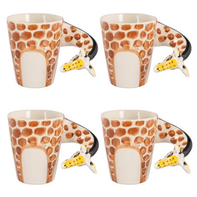 Giraffe Mugs Set Coffee & Tea Cup Pack of 4 by Laeto House & Home ...
