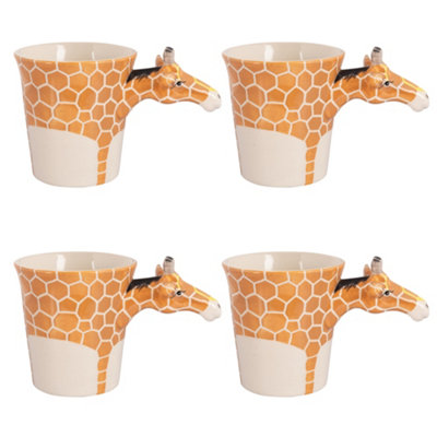 Giraffe Mugs Set Coffee & Tea Cup Pack of 4 by Laeto House & Home ...