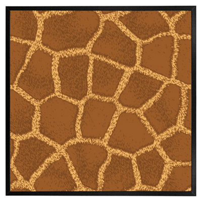 Giraffe print (Picutre Frame) / 20x20" / Grey | DIY at B&Q