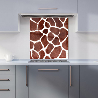 Giraffe Spots Print Premium Glass Kitchen Splashback W700mm x H750mm
