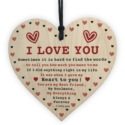 Girlfriend Husband Boyfriend Gift For Anniversary Valentines Heart ...