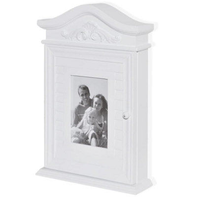 Give Key Cabinet with Photo Frame White