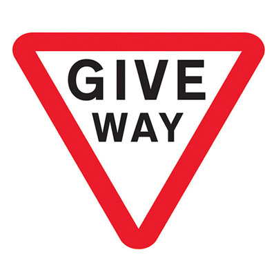 GIVE WAY Traffic Sign Directive - 3mm Aluminium Composite - 600x600mm ...