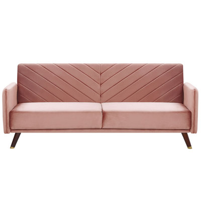 Glam Sofa Bed Velvet Pink SENJA | DIY at B&Q