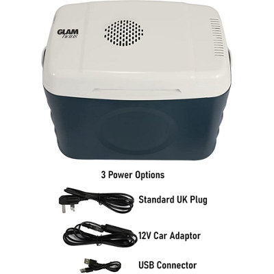 GlamHaus Electric Cooler Box Large 30L Use Warm Or Cold Eco Mode ...