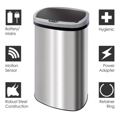 GlamHaus Sensor Bin, Motion Sensing 60L For Kitchen, Soft Close With ...