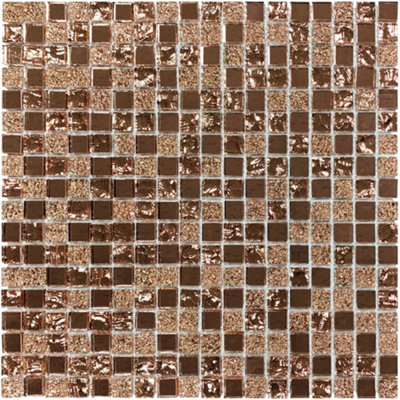 Glamour Bronze Mosaic Tile Sheet - House of Mosaics