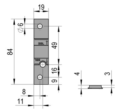 Glass connection profile 135 degrees, 12 mm