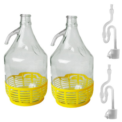 Glass demijohns with flip top lids,protected bases,airlocks and bungs ...