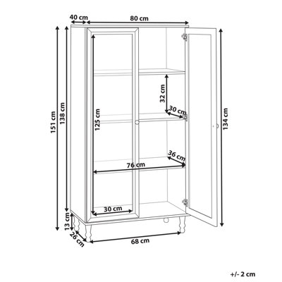 Glass Display Cabinet TINGLEDALE 80 cm Black