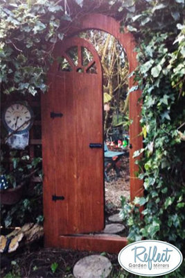 Glass Illusion Wooden Garden Mirror Gate 6ft x 2ft 8in