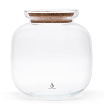 Glass Jar for Closed Terrarium with Cork Lid, H: 25 cm