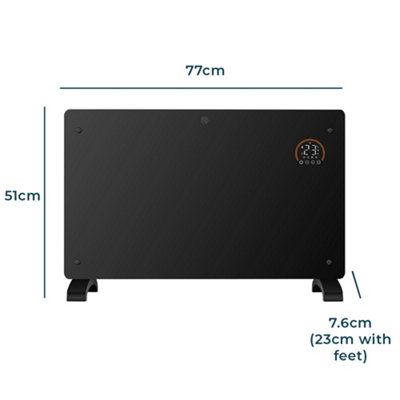 Glass Panel Electric Radiator Smart App Control Heater 2KW Wifi LED ...