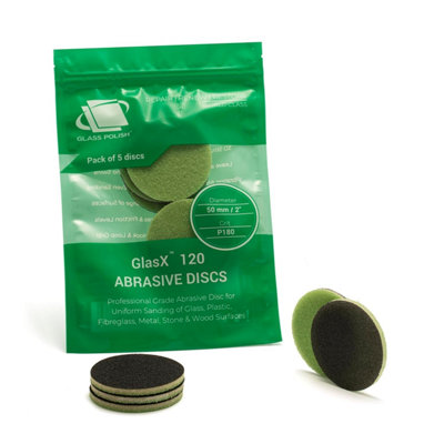 Glass Polish 2 inch/50mm 180 Grit Pack of 5 Sanding Discs for Rotary ...