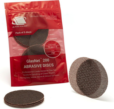 Glass Polish 3 inch 75mm 80 Grit Pack of 5 Sanding Discs for Rotary ...