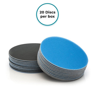 Glass Polish 5 inch/125mm 500 Grit Pack of 20 Sanding Discs for Rotary ...