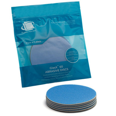 Glass Polish 5 inch/125mm 500 Grit Pack of 5 Sanding Discs for Rotary ...