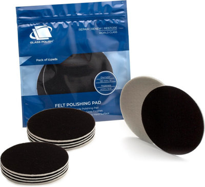 Glass Polish 5 inch 130mm Pack of 10 Felt Polishing Pads for Polishing ...