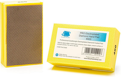 GLASS POLISH PRO Diamond Hand Polishing Pad, 400 Grit Foam Sanding ...